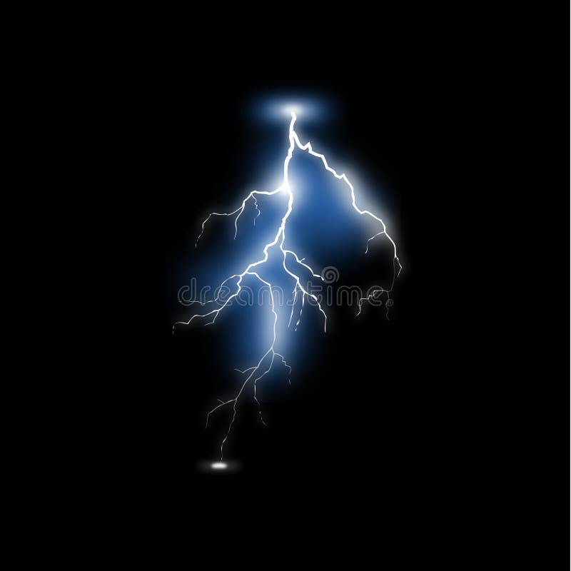 Raccolta Di Fulmini Realistica Su Sfondo Blu Trasparente Tempesta E ...