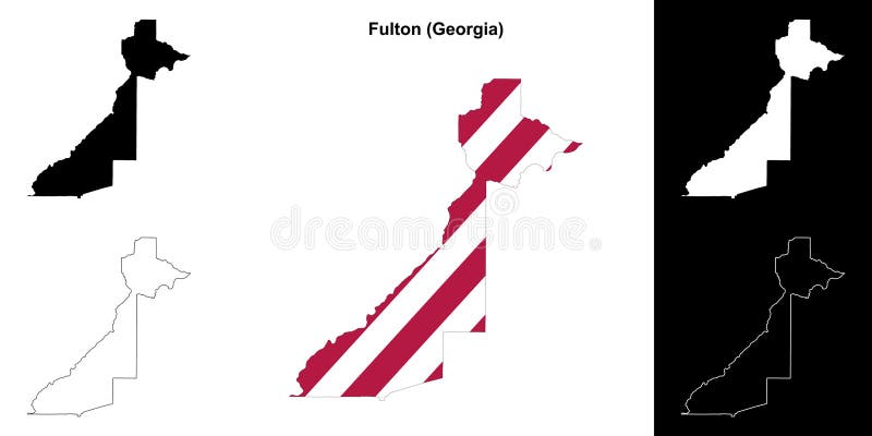 Fulton outline map stock vector. Illustration of boundary - 323869505
