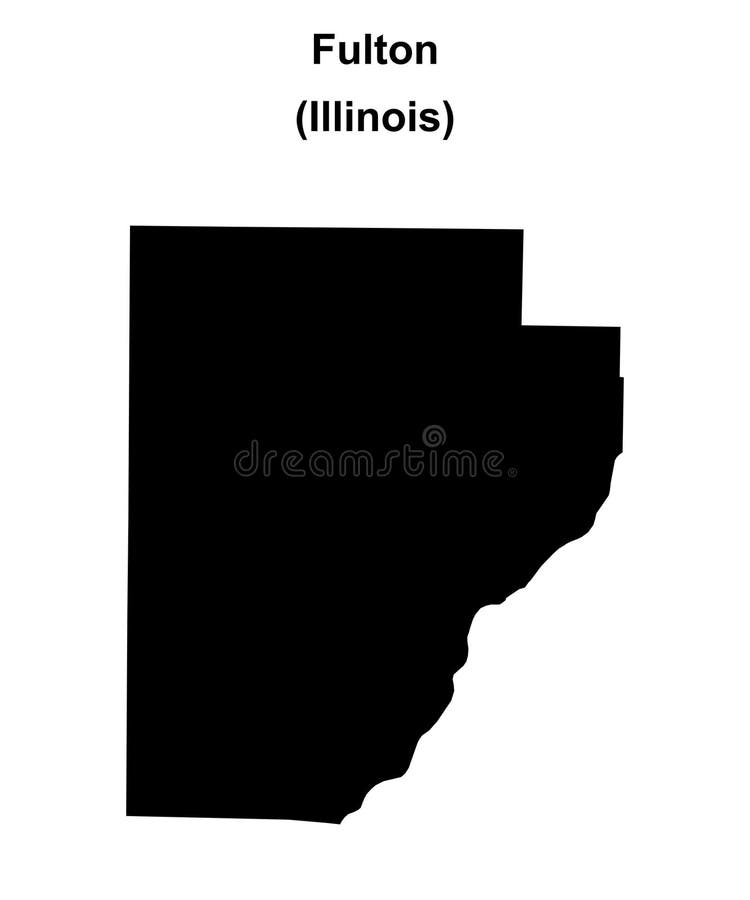 Fulton outline map stock vector. Illustration of blank - 361545197