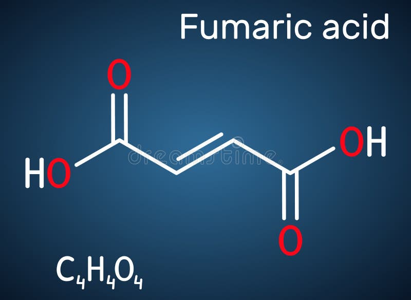 Fumaric Acid, C4H4O4, Molecule. it is Unsaturated Dicarboxylic Acid ...