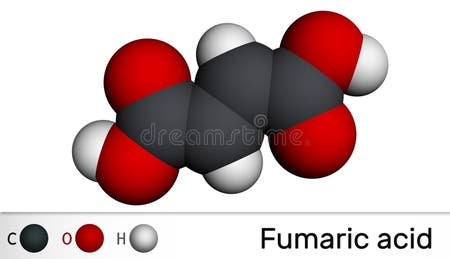 Fumaric Acid, C4H4O4, Molecule. it is Unsaturated Dicarboxylic Acid ...