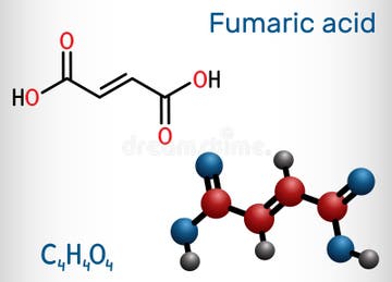 Fumaric Acid, C4H4O4, Molecule. it is Unsaturated Dicarboxylic Acid ...