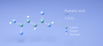 Fumaric Acid Molecule, Molecular Structures, Food Additive E297, 3d ...