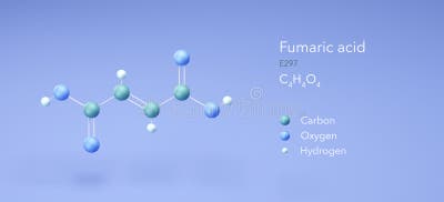 Fumaric Acid Molecule, Molecular Structures, Food Additive E297, 3d ...