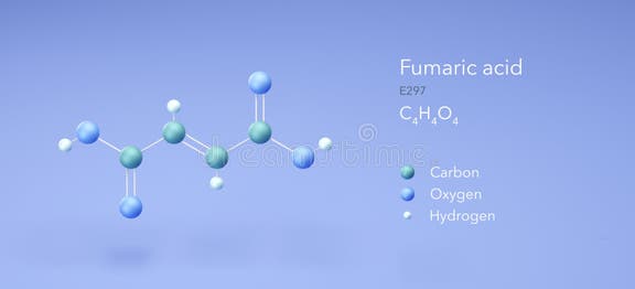 Fumaric Acid Molecule, Molecular Structures, Food Additive E297, 3d ...