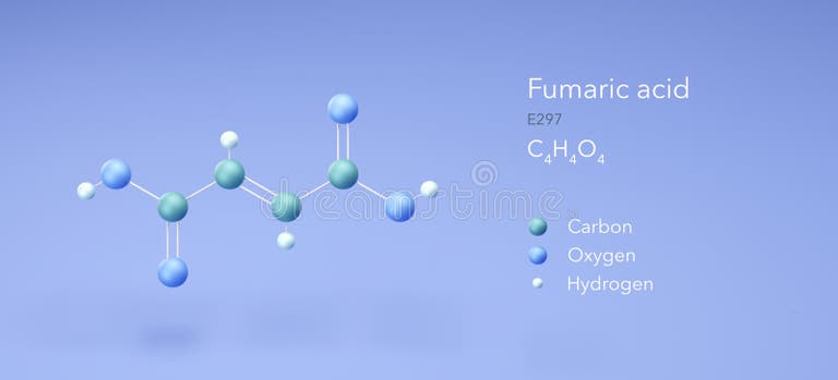 Fumaric Acid Molecule, Molecular Structures, Food Additive E297, 3d ...