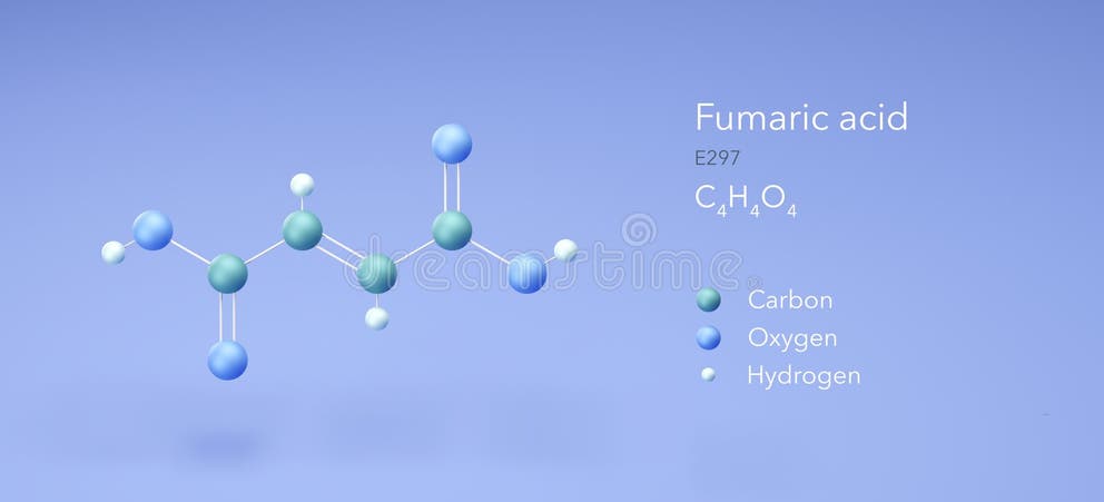 Fumaric Acid Molecule, Molecular Structures, Food Additive E297, 3d ...