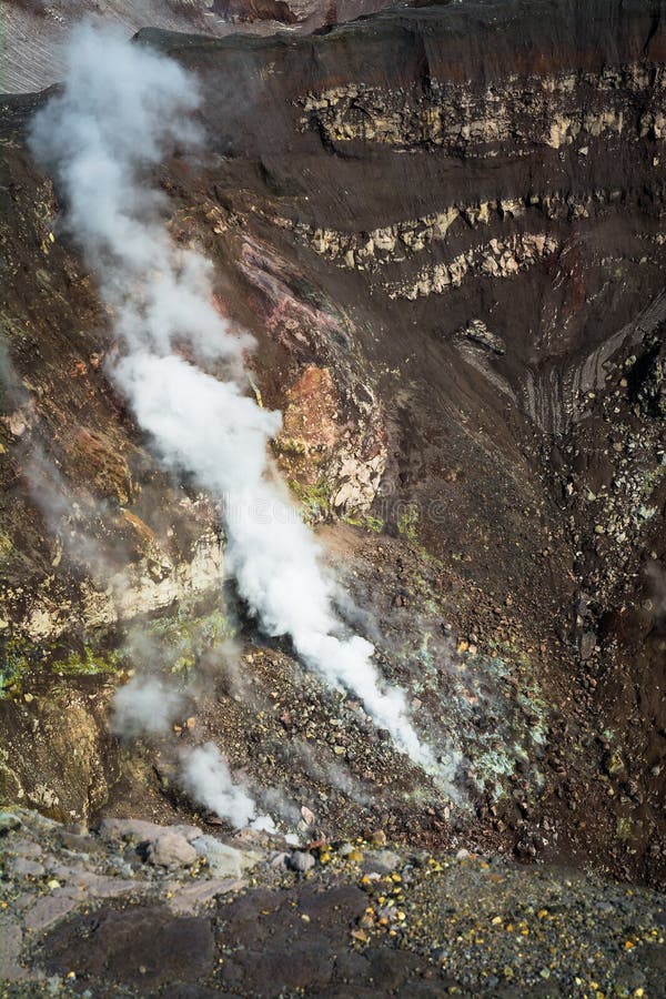 Fumarole. Active Volcano Goreliy on Kamchatka, Russia Stock Image ...
