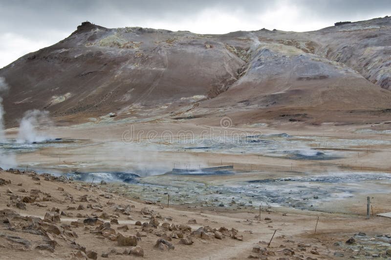 Fumarole field stock photo. Image of sulfide, footbridge - 17515566