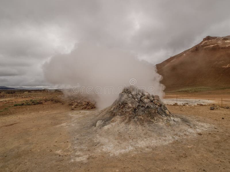 Fumarole at Namaskard Myvatn Iceland Stock Image - Image of spring ...