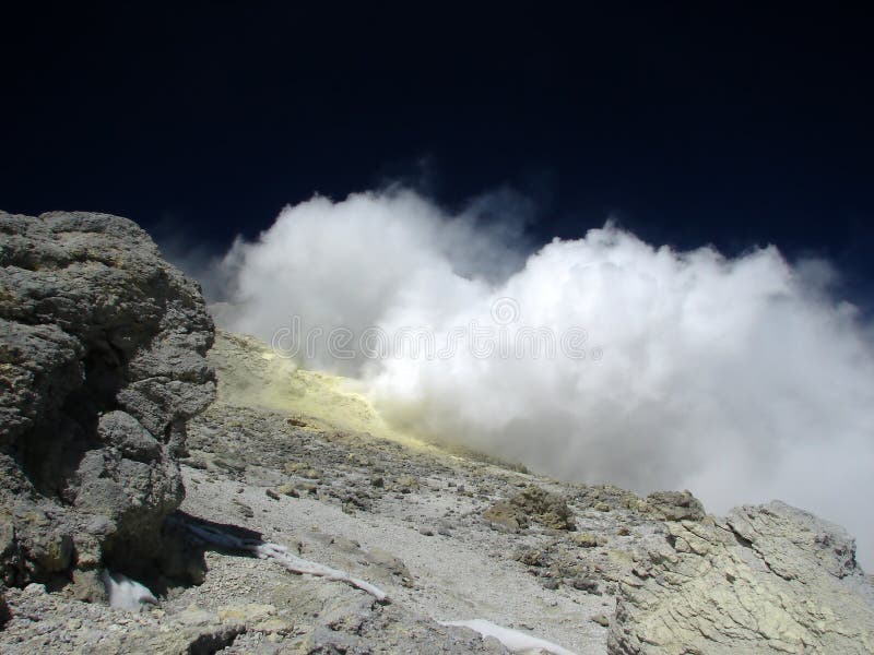 Fumarole Under Top of Volcano Demavend Stock Image - Image of fume ...