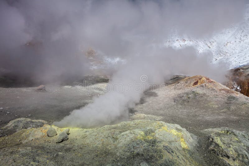 Fumaroles on the volcano stock photo. Image of nature - 32593068