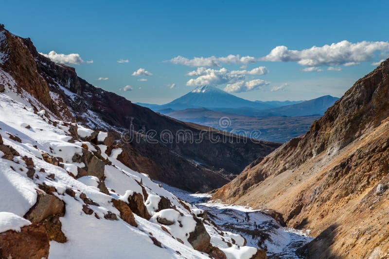 Fumaroles in the Crater Volcano Stock Image - Image of igneous, rock ...