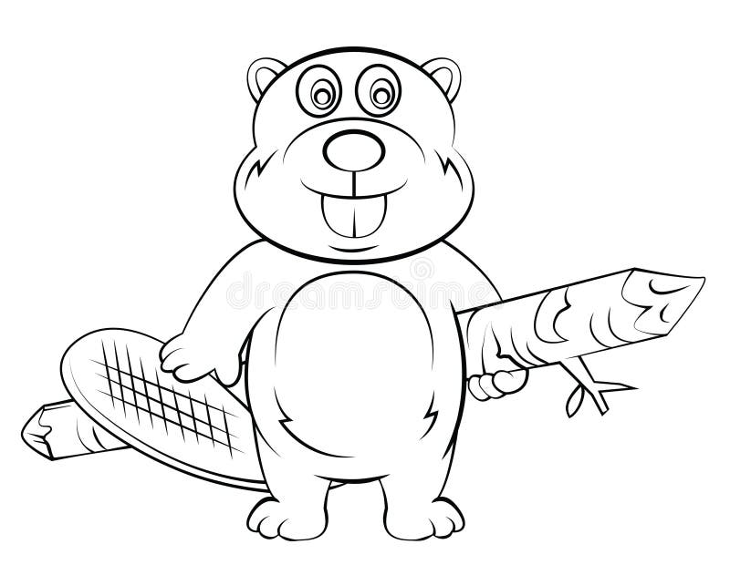 Fumetto del castoro illustrazione vettoriale. Illustrazione di bianco ...