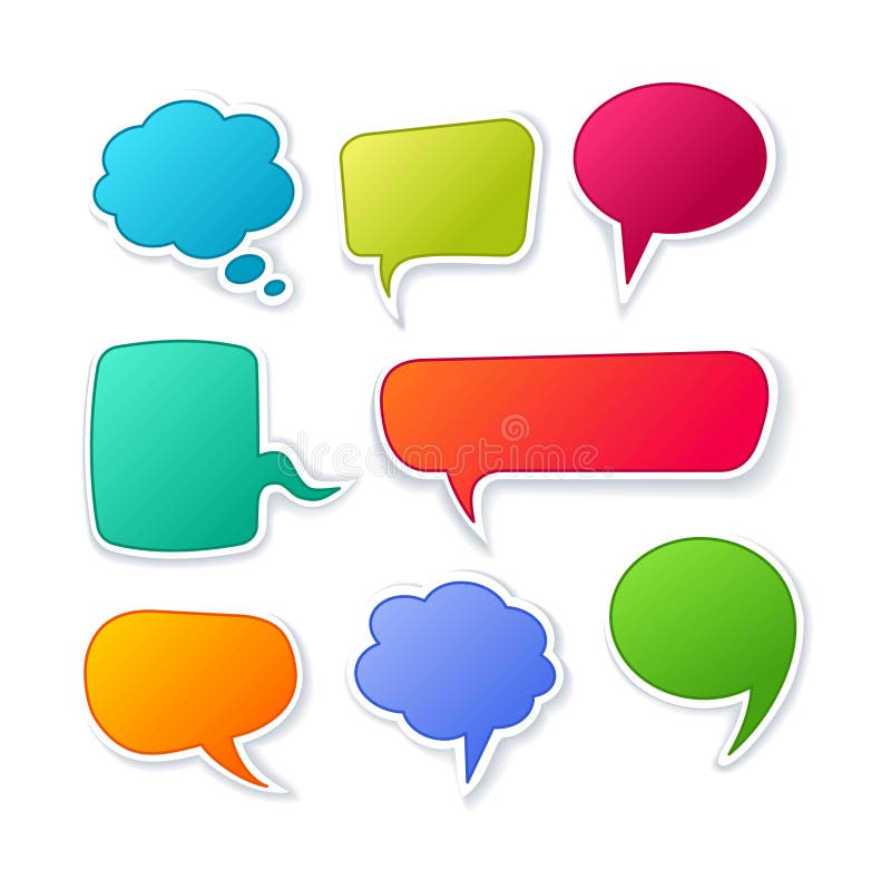 Vettore Stabilito Dell'icona Del Fumetto Chiacchieri Le Icone Dei ...