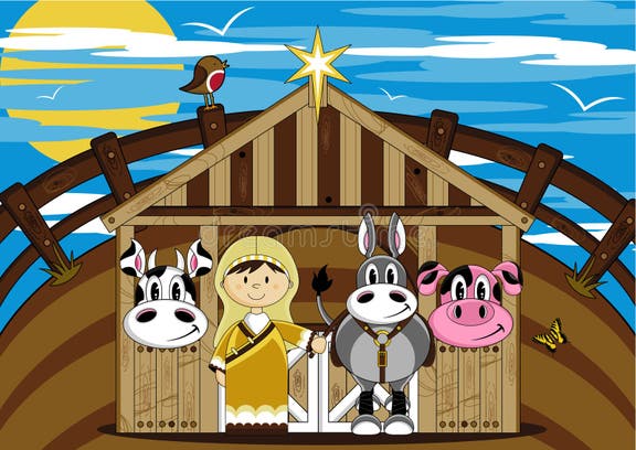 Fumetto Joseph e Maria illustrazione vettoriale. Illustrazione di ...