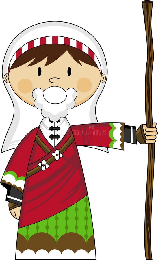 Fumetto Moses Character illustrazione vettoriale. Illustrazione di ...