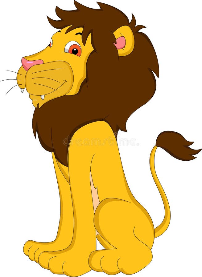 Simpatico Cartone Animato Di Leone Illustrazione Vettoriale ...