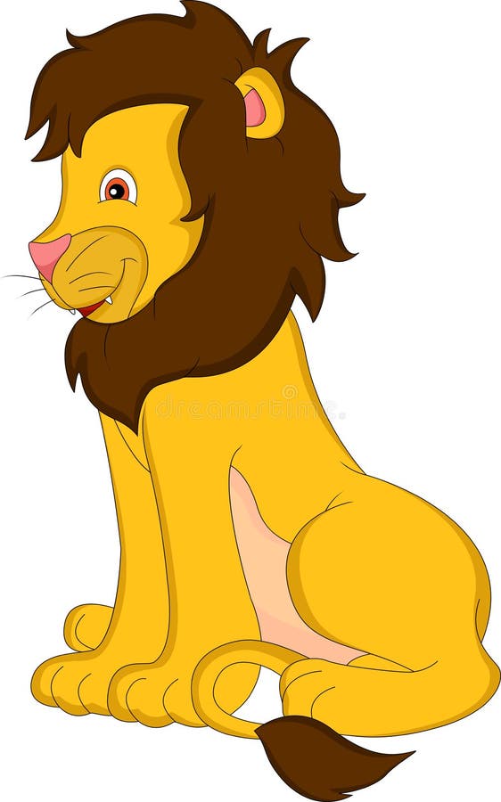 Simpatico Cartone Animato Di Leone Illustrazione Vettoriale ...