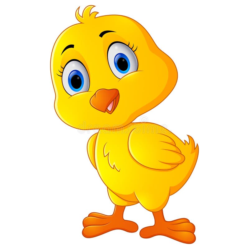 Personaggio Dei Cartoni Animati Giallo Del Pulcino Che Porta Un ...