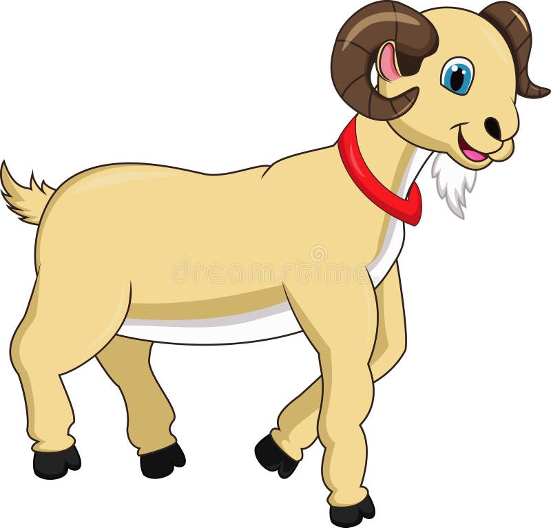 Cartone Animato Di Una Capra Carina Illustrazione Vettoriale ...