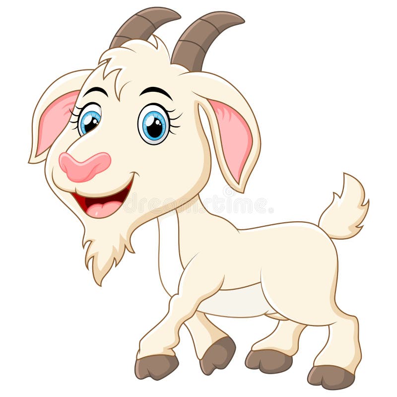 Cartone Animato Di Una Capra Carina Illustrazione Vettoriale ...