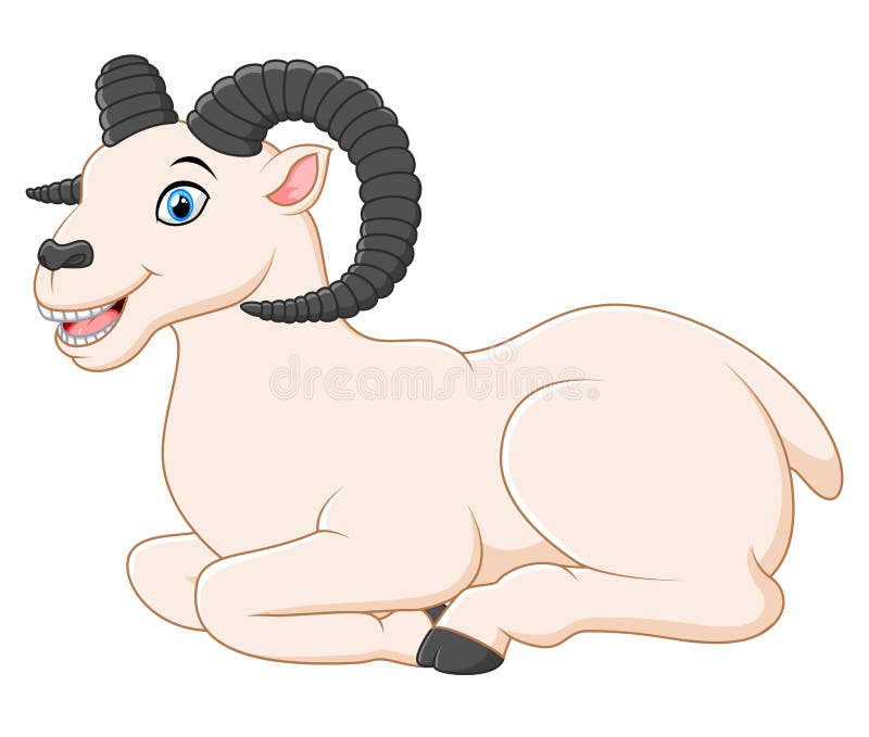 Simpatico Cartone Animato Di Una Capra Illustrazione Vettoriale ...