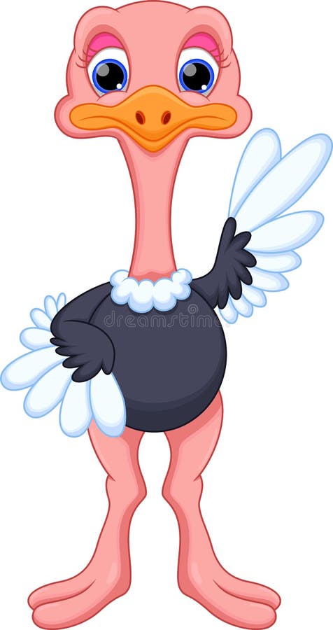 Struzzo Cartone Animato Che Corre Illustrazione di Stock ...