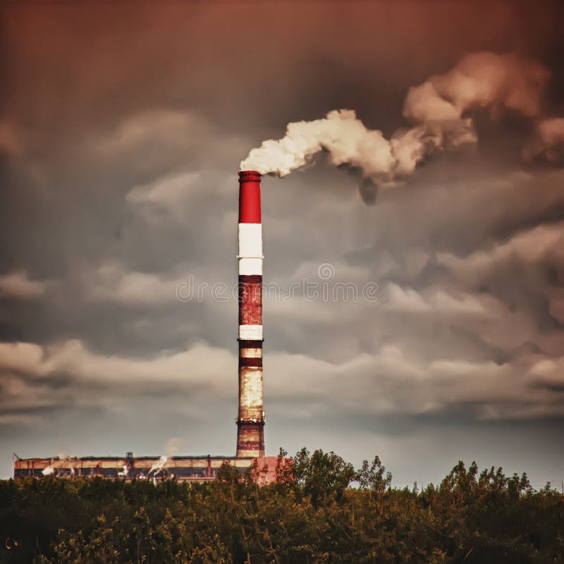 Fuming factory chimney stock image. Image of industrial - 64567727