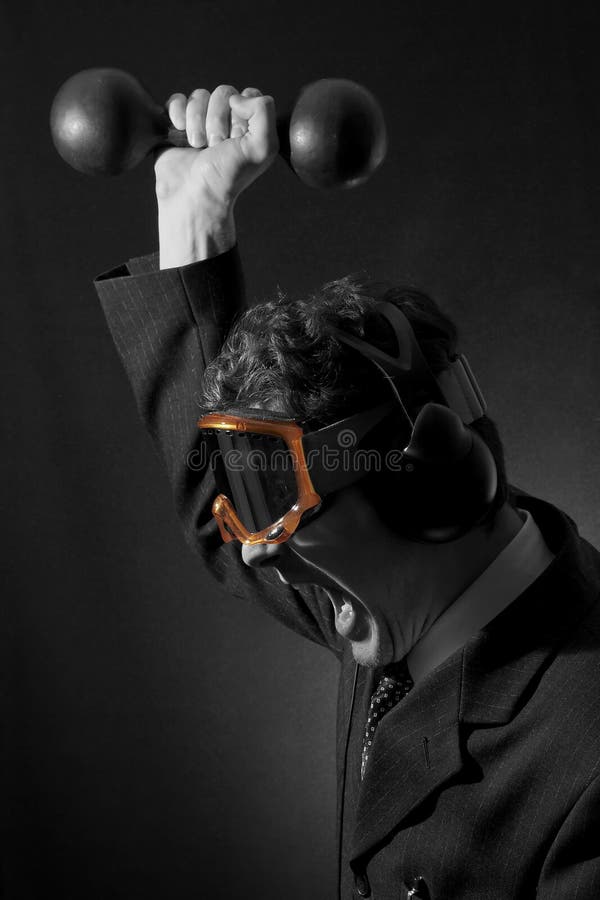 Fuming man stock image. Image of person, creative, goggles - 1900069