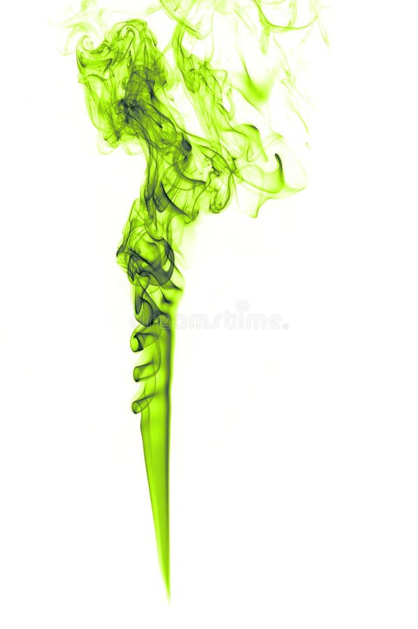 Fumo Real Colorido Verde No Fundo Branco Imagem de Stock - Imagem de ...