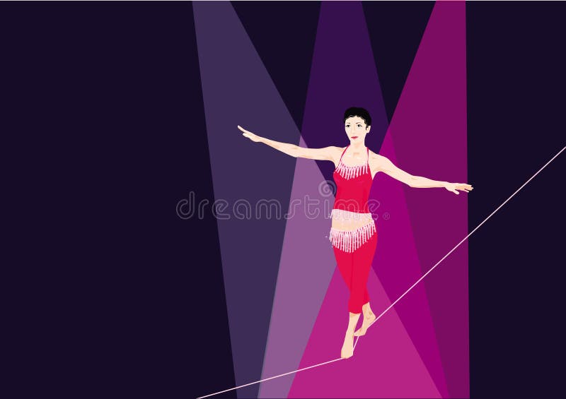 Funámbulo ilustración del vector. Ilustración de cuerda - 7705338