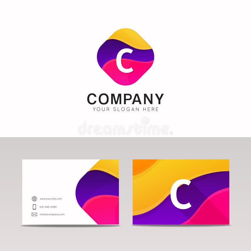 Fun Abstract Colorful Shape C Letter Logo Icon Sign Vector Design Stock ...