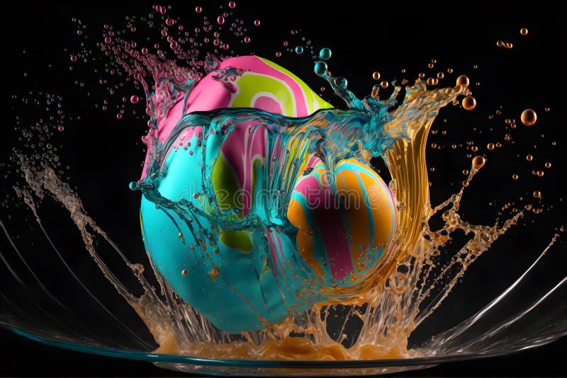 Fun Abstract Composition with Different Colorful Elements. Splashing of ...