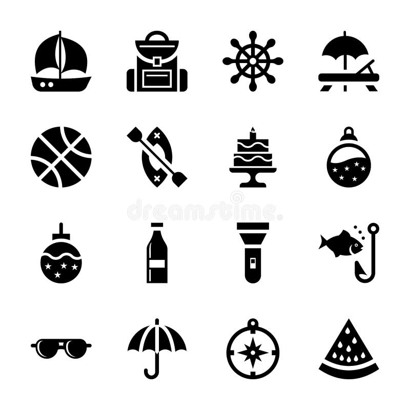 Fun Activities Icons stock illustration. Illustration of time - 125249827