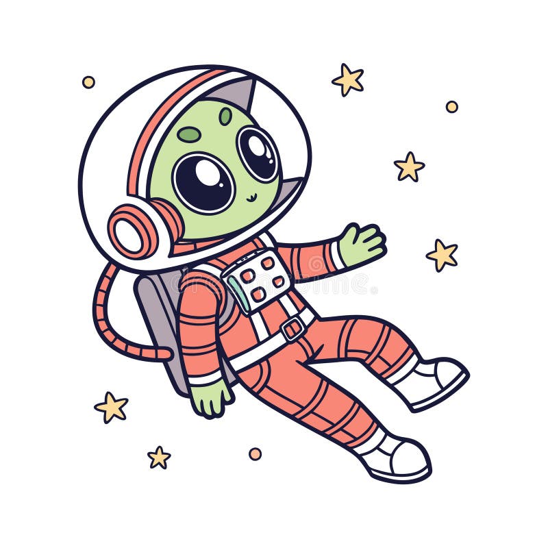 Alien Astronaut Cartoon Vector NFT Design Stock Vector - Illustration ...