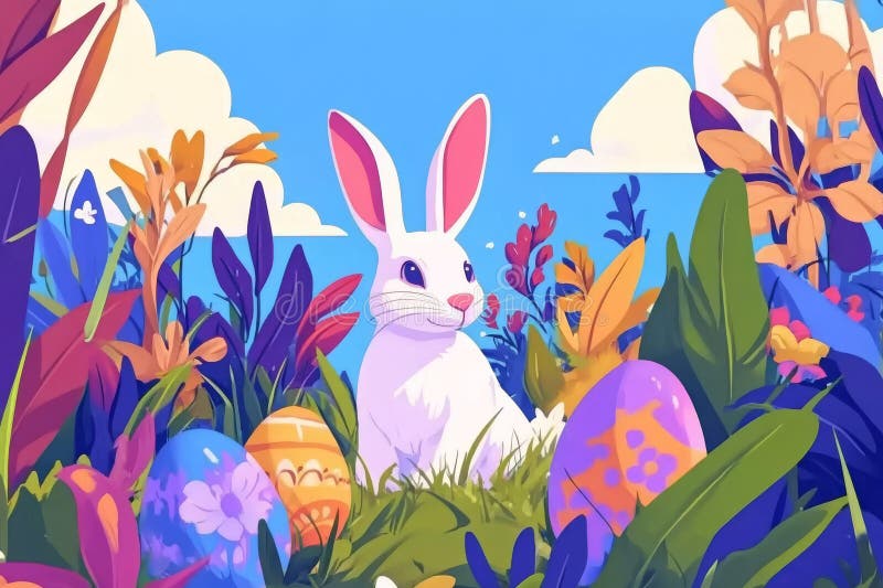 A Fun and Animated Easter Egg Hunt Card Design with Cute Cartoonish ...