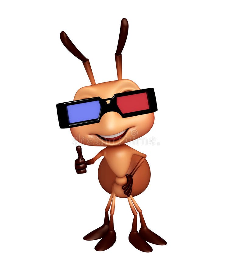 Fun Ant Cartoon Character 3d Glasses Stock Illustrations – 4 Fun Ant ...