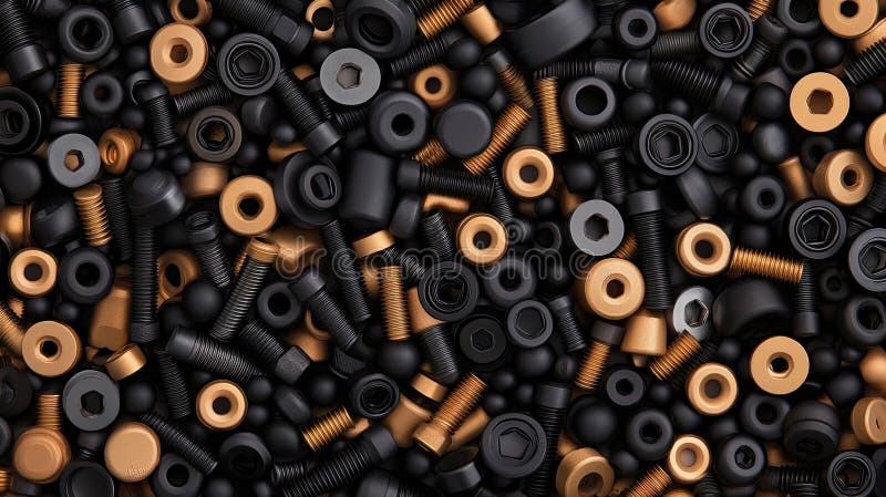 A Fun Arrangement of Nuts and Bolts in Diverse Sizes and Colors Creates ...