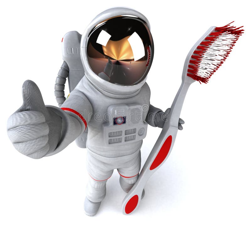 Fun Astronaut - 3D Illustration Stock Illustration - Illustration of ...