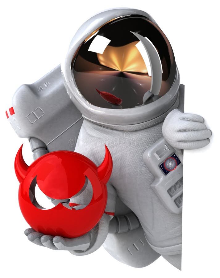 Fun Astronaut - 3D Illustration Stock Illustration - Illustration of ...
