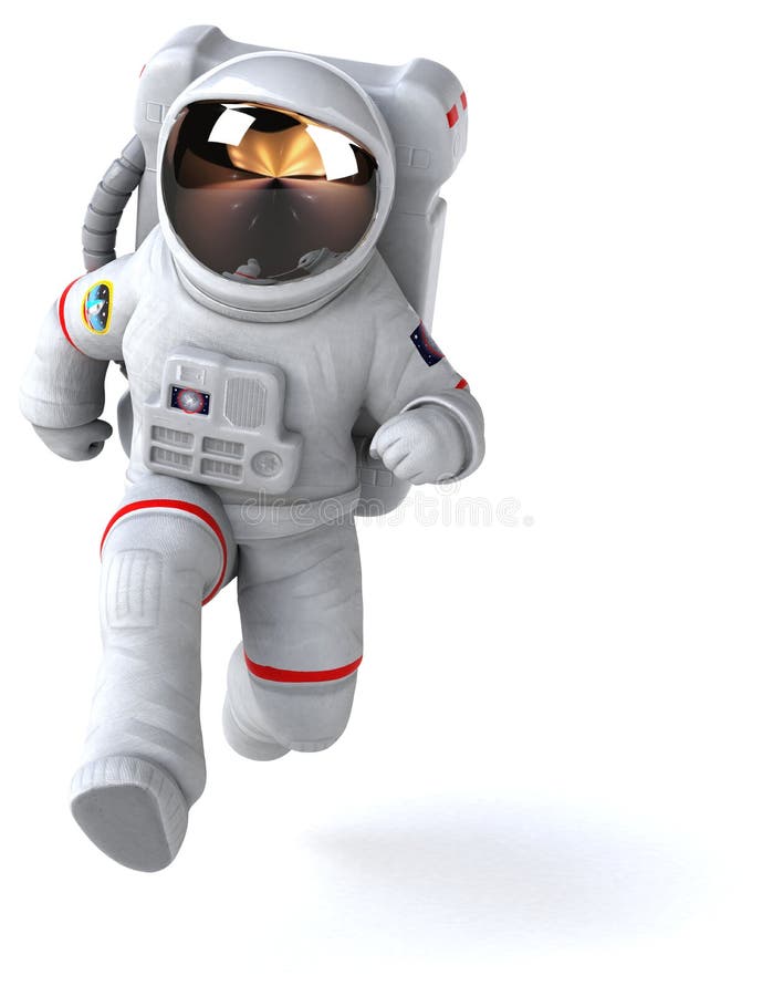 Fun Astronaut - 3D Illustration Stock Illustration - Illustration of ...