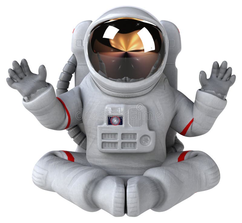 Fun Astronaut - 3D Illustration Stock Illustration - Illustration of ...