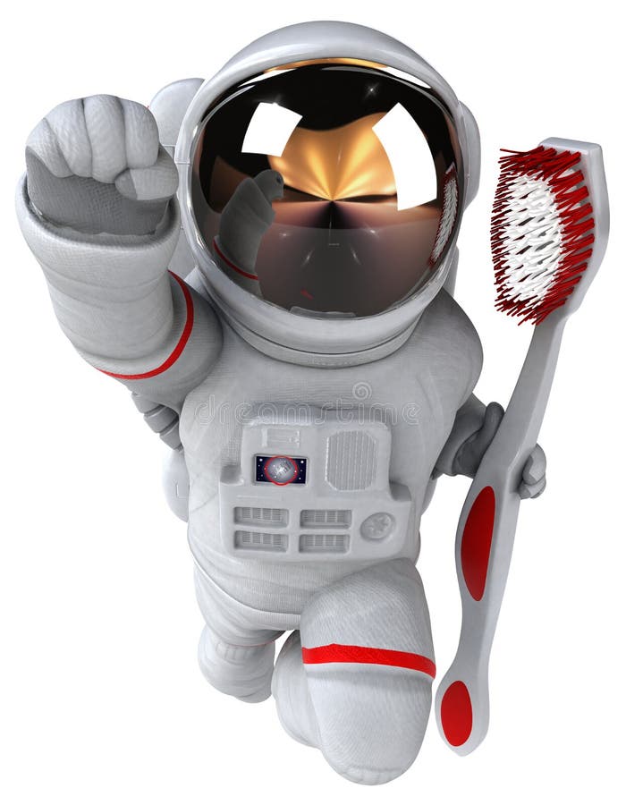Fun Astronaut - 3D Illustration Stock Illustration - Illustration of ...