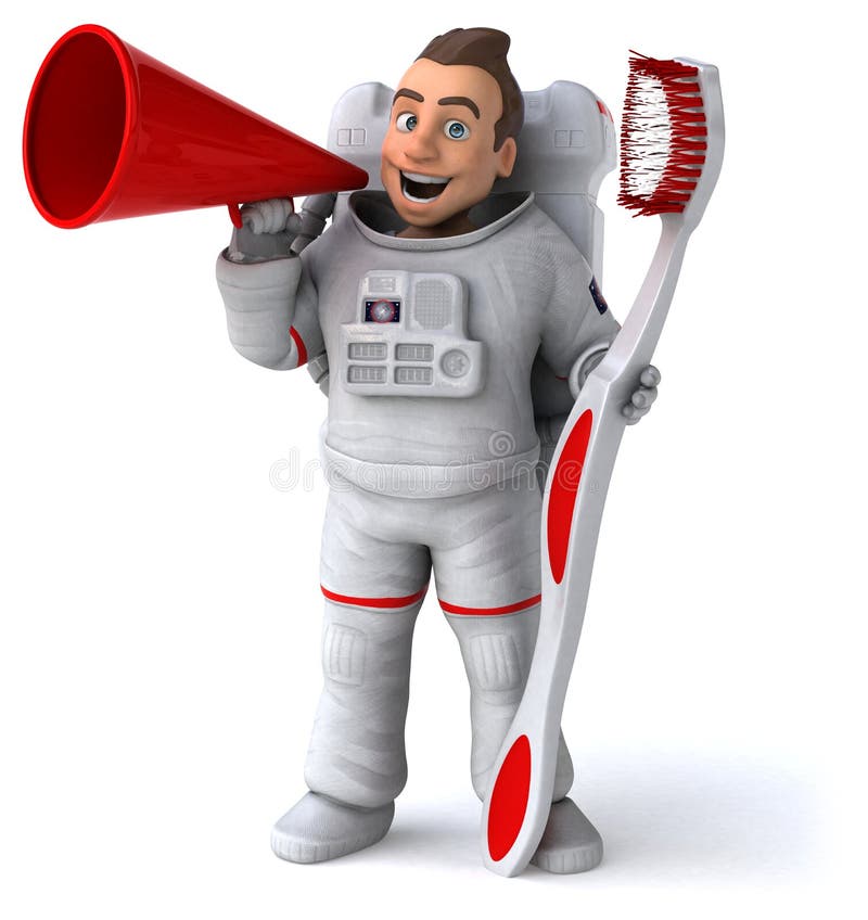 Fun Astronaut - 3D Illustration Stock Illustration - Illustration of ...