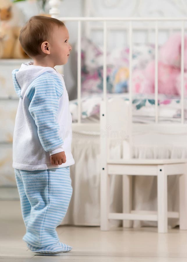 Fun baby stock image. Image of bedroom, indoors, caucasian - 33371285