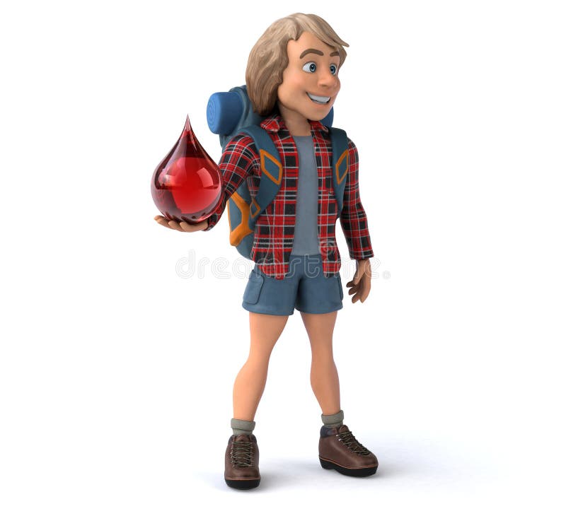 Fun backpacker cartoon guy stock illustration. Illustration of activity ...