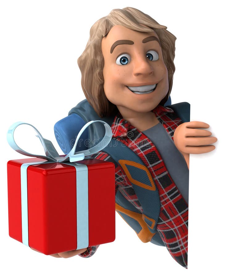 Fun backpacker cartoon guy stock illustration. Illustration of hiker ...