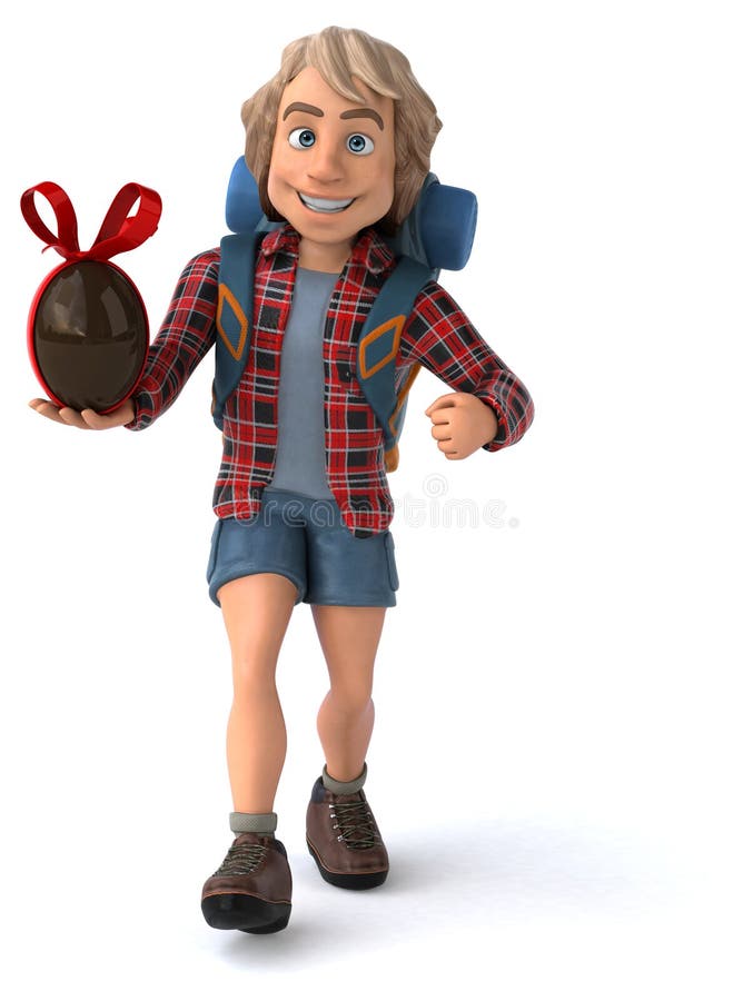 Fun backpacker cartoon guy stock illustration. Illustration of traveler ...