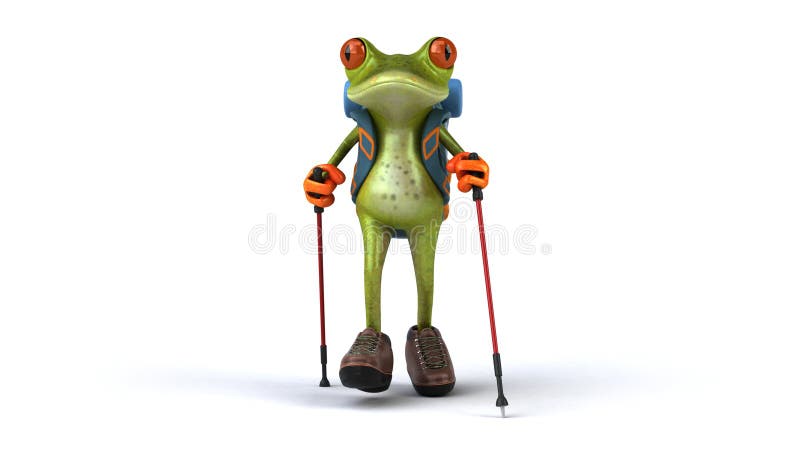 Fun Backpacker Frog Walking - 3D Animation Stock Video - Video of ...